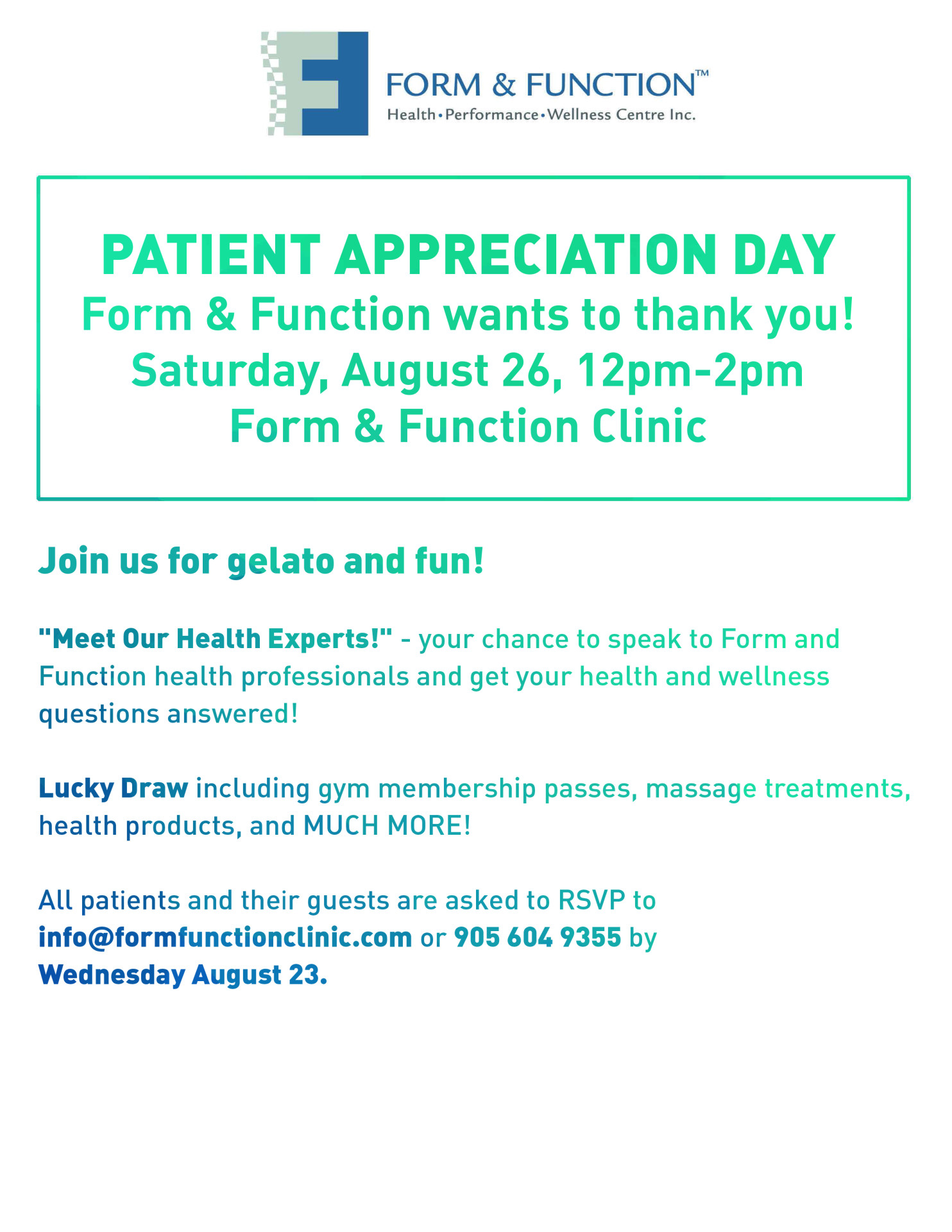 Patient Appreciation Day - Form & Function Clinic, Markham